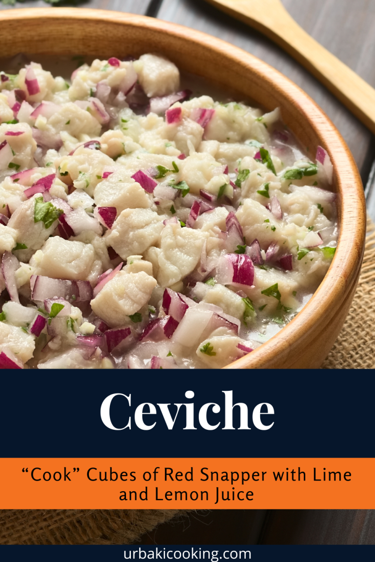 Ceviche: “Cook” Cubes of Red Snapper with Lime and Lemon Juice