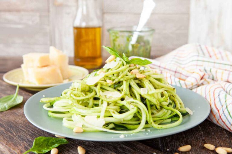 Healthy Dinner Recipe for Weight Losing! Zucchini Noodles with Pesto ...